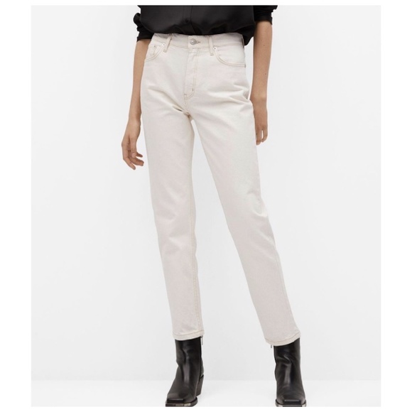 Mango | Jeans | Mango Mng Women Mom Fit Jeans Beige Ivory High Waisted ...